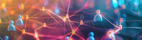 Teamwork Visualized Through Interconnected Abstract Shapes In Bright Colors Stock Illustration