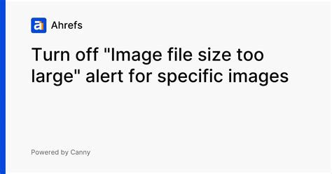 Turn Off Image File Size Too Large Alert For Specific Images Voters