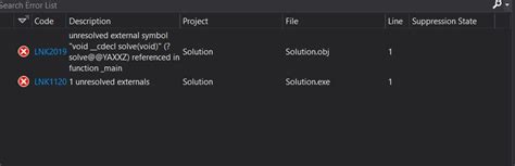 C LNK2019 Error For Visual Studio Unresolved External Symbol
