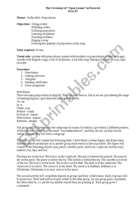 Open Lesson Esl Worksheet By Zeboshen