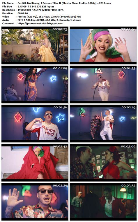 Cardi B Bad Bunny J Balvin I Like It Master Prores Music