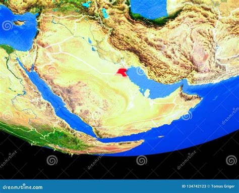 Kuwait From Space On Earth Stock Illustration Illustration Of Globe 134742123