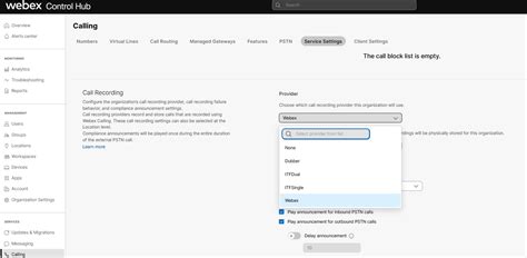 Manage Call Recording For Webex Calling