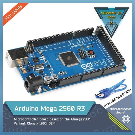 Jual Microcontroller Processor Arduino Mega Avr Atmega 2560 Oem Clone R3 V3 Rev3 Dev Board