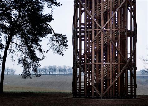 Timber Observation Tower Shaped Like A Cucumber By Mjölk Architekti