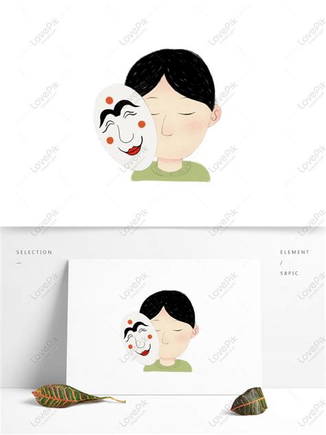 วาดมือหนังสือภาพการ์ตูนตัวละครภาพประกอบหน้ากากเด็ก Png สำหรับการดาวน์โหลดฟรี Lovepik