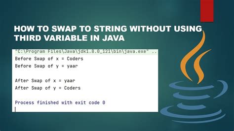 How To Swap Two String Without Using The Third Variable In Java Java