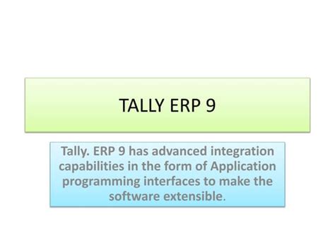 Tally Erp 9 Pptx