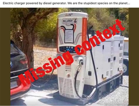 Most Electric Vehicles Arent Charged By Diesel Powered Generators As