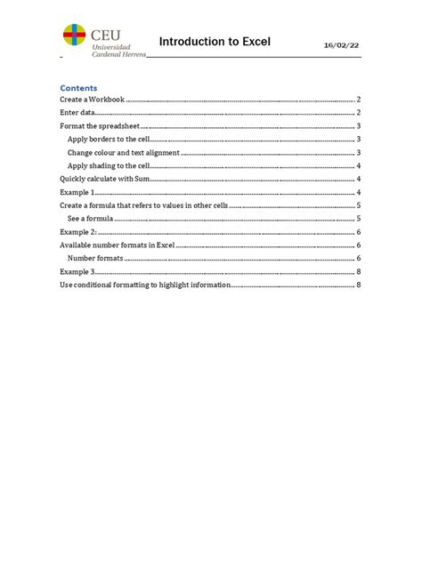 Introduction Pdf Spreadsheet Microsoft Excel