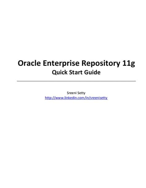 Oracle Enterprise Repository 11g Quick Start Guide Pdf Cloud Computing Internet