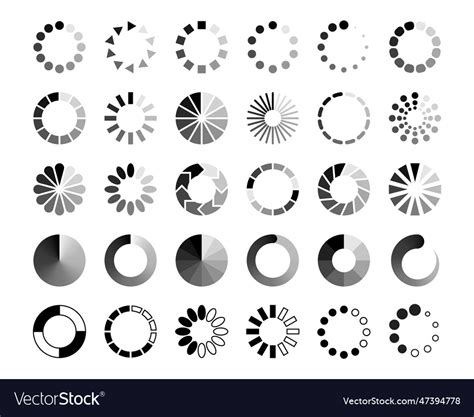 Loading Icons Load Progress Circle Loader Ui Vector Image