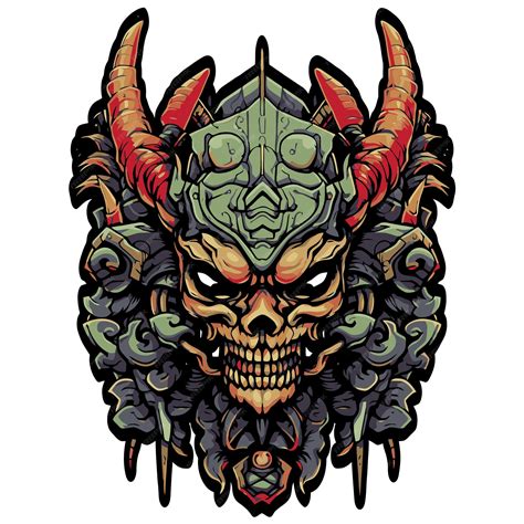 Premium Vector Skull Head Monster Illustration