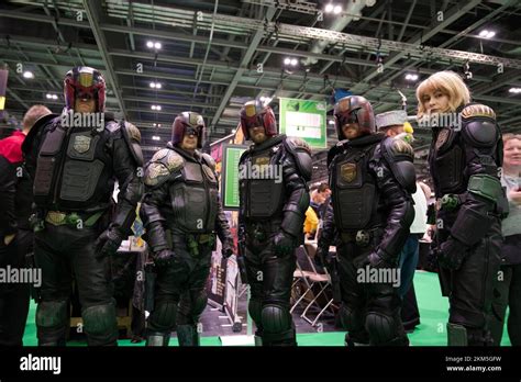 Judge Dredd Cosplay At MCM Comic Con In London Stock Photo Alamy