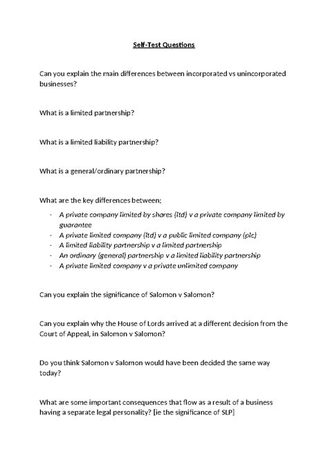 Self Test Questions Self Test Questions Can You Explain The Main