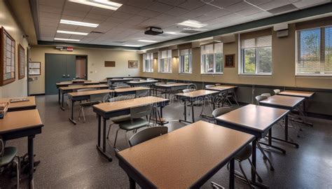 Modern Classroom Empty Chairs Waiting For Students Generated By Ai Stock Image Image Of Modern Classroom Empty Chairs Waiting For Students Generated By Ai Stock Image Image Of