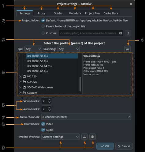 General Settings — Kdenlive Manual 2508 文档