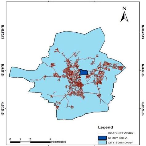 Study Area Representation Using Gis Figure 2 Sampling Location