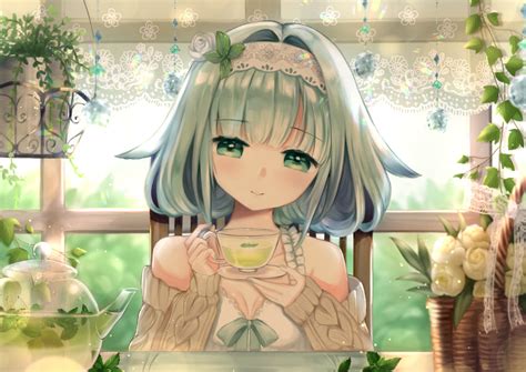 Lushuao Original Highres 1girl Aran Sweater Bare Shoulders Basket Bow Breasts Cable