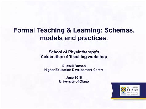 Formal Teaching And Learning Schemas Models And Practices Ppt