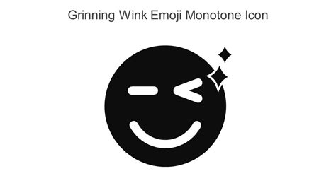 Grinning Wink Emoji Monotone Icon In Powerpoint Pptx Png And Editable Eps Format PPT Template