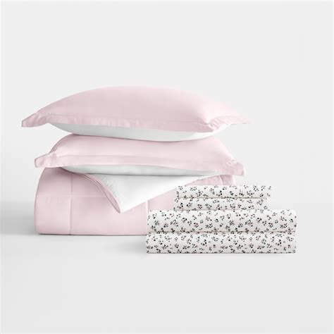 Ienjoy Home 7 Piece Reversible Bedding Bundle Solid Comforter And Patterned Sheet Set