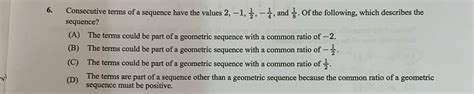 Solved Consecutive Terms Of A Sequence Have The Values