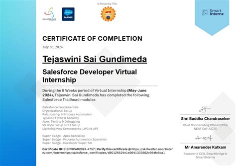 Tejaswini Sai Gundimeda On Linkedin Salesforce Salesforcedeveloper Certification