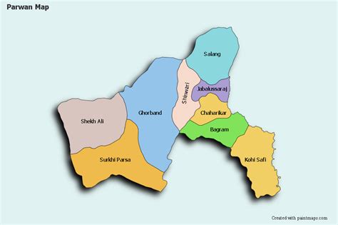 Create Custom Parwan Map Chart With Online Free Map Maker