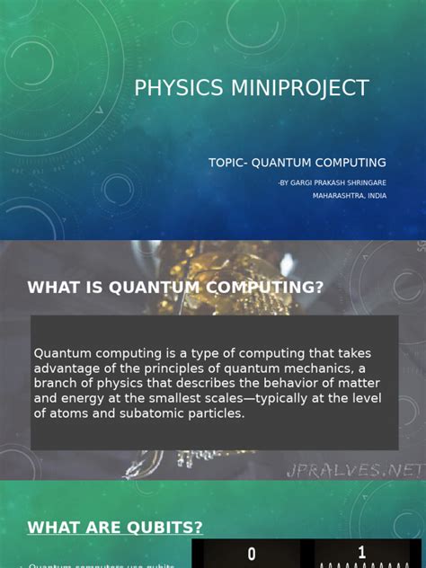 Physics Miniproject Quantum Computing Pdf Quantum Computing