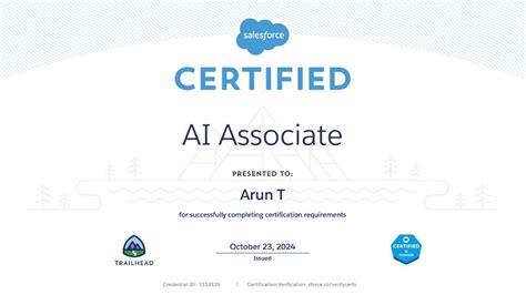 Arun T On Linkedin Salesforce Aiassociate Ai Salesforcecertification Continuouslearning…