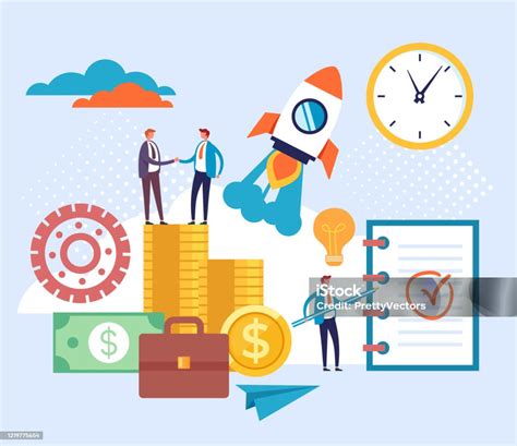비즈니스 개발은 돈 증가 개념을 시작합니다 벡터 플랫 만화 그래픽 디자인 일러스트 개념에 대한 스톡 벡터 아트 및 기타 이미지 개념 개발 검색 Istock
