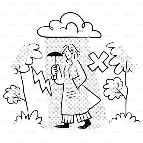 우산을 들고 있는 여성의 그림 벡터 Unsplash의 여자 이미지