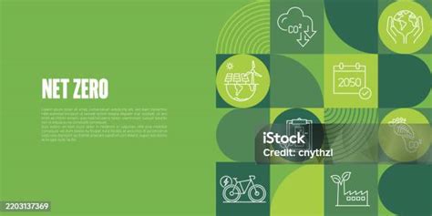 Net Zero 배너 디자인 벡터 일러스트 레이 션 환경 재생 에너지 청정 에너지 폐기물 제로 편집 가능한 획 벡터 아이콘 0명에 대한 스톡 벡터 아트 및 기타 이미지