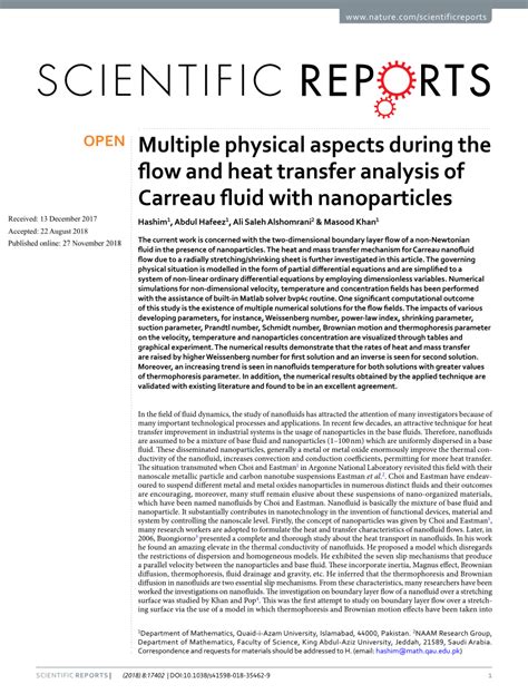 Pdf Multiple Physical Aspects During The Flow And Heat Transfer