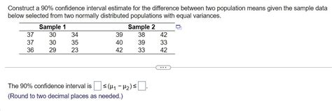 Solved Construct A 90 Confidence Interval Estimate For The