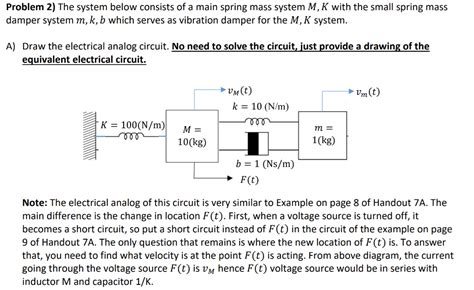 Solved Problem 2 The System Below Consists Of A Main Spring
