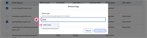 add or remove tags from multiple contacts