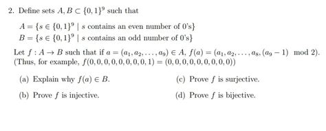 Solved Define Sets A B Such That A S S Chegg Com