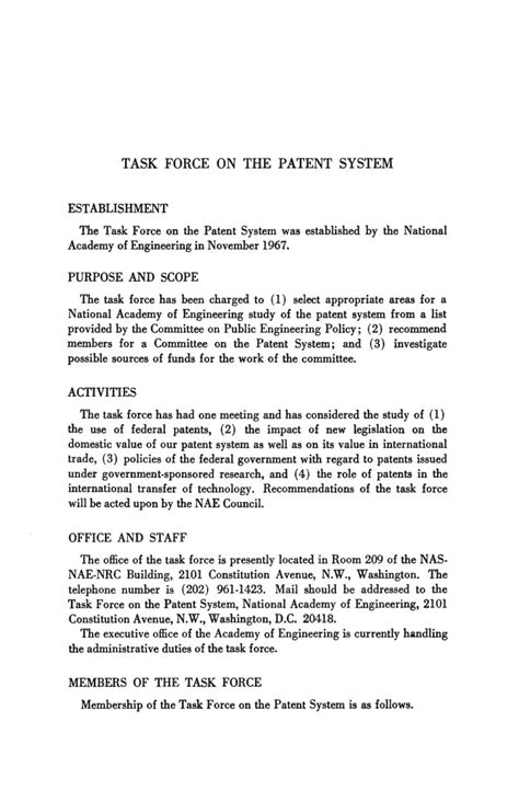 Task Force On The Patent System Engineers At Work The National