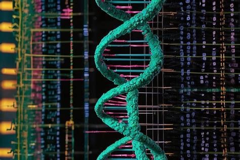 Digital Matrix And Intricate Dna Premium Ai Generated Image