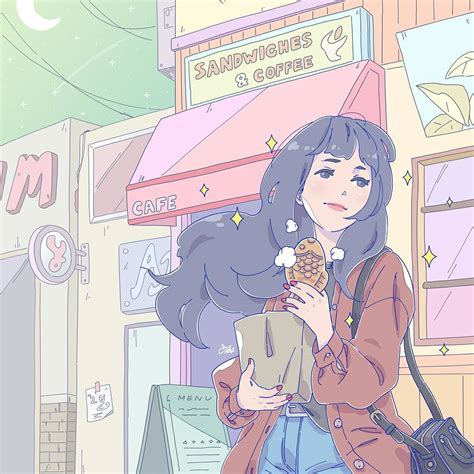 일러스트레이터 윤성 [yoon⭐] [original] 세번째 빛🌟 힘겨운 하루를 마치고 쌀쌀한 바람을 맞으며 주머니 속 천원짜리 몇장의 행복💓을 손에 들고 집으로