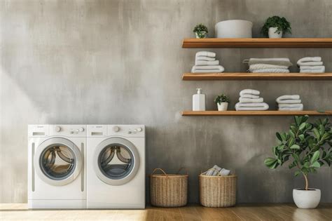 home chore chic stylish laundry room setup premium ai generated image