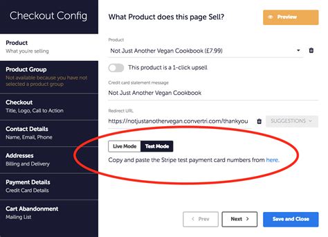 how to use stripe test mode convertri knowledge base