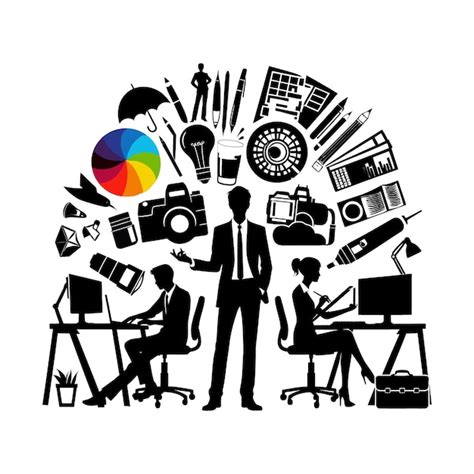 전문 그래픽 디자이너 색 배경에 터 실루 이미지 프리미엄 벡터