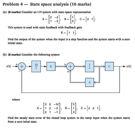 Solved Problem 4 State Space Analysis 16 Marks A 8