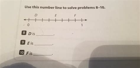 Solved Use This Number Line To Solve Problems D Is E Chegg Com