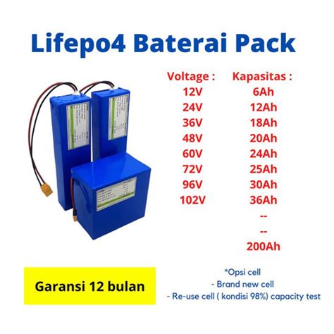 Jual Baterai Lithium Lifepo V V Ah Ah Custom Ups Pju Ev Forklift New Cell Ah Kab