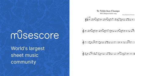 Te Velde Karel De Gheldere Te Veldeaux Champs Sheet Music For