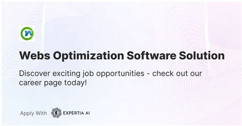 Webs Optimization Software Solution Career Page Jobs